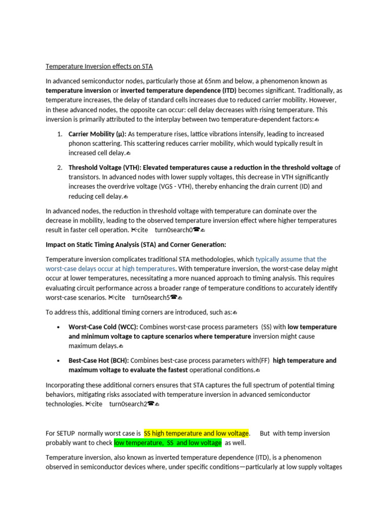 Temperature Inversion Effects On STA | PDF | Semiconductor Device ...