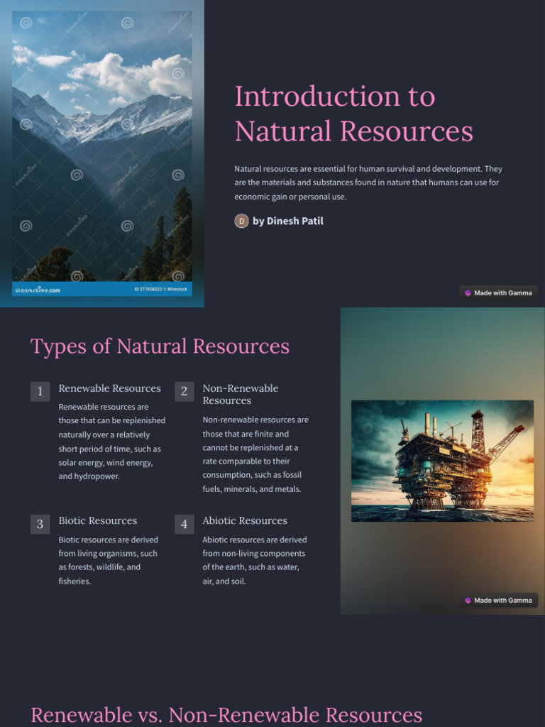 Introduction To Natural Resources | PDF | Renewable Energy | Sustainability