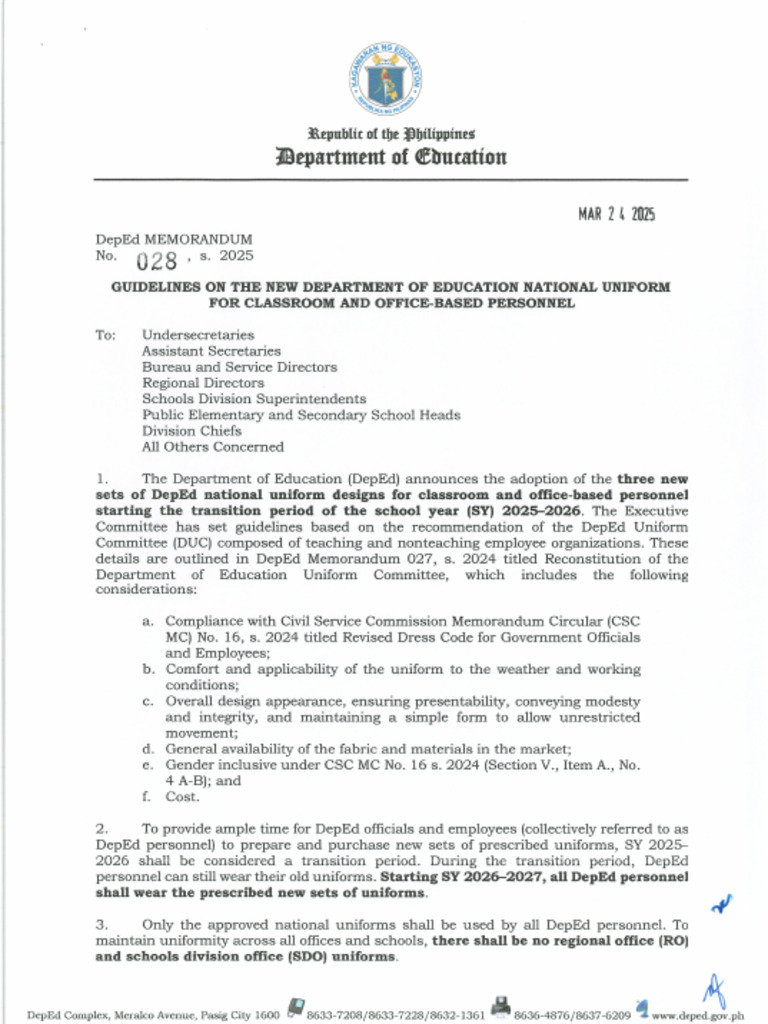 HTTPSWWW - Deped.gov - Phwp-contentuploadsDM s2025 028 PDF | PDF