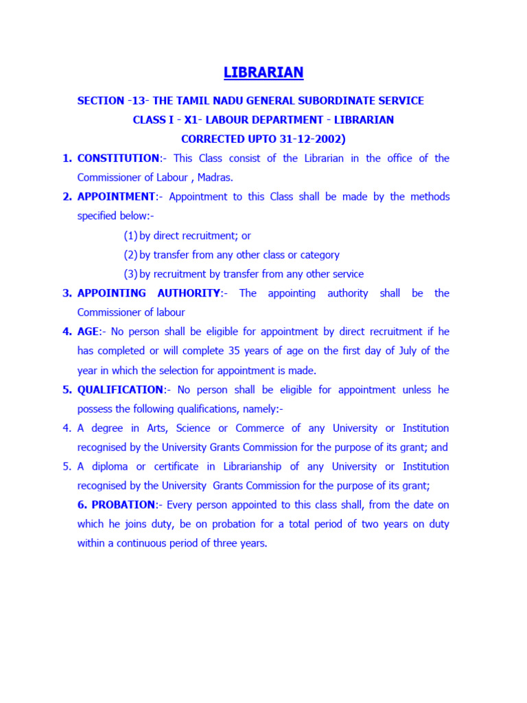 Librarian | PDF | Probation