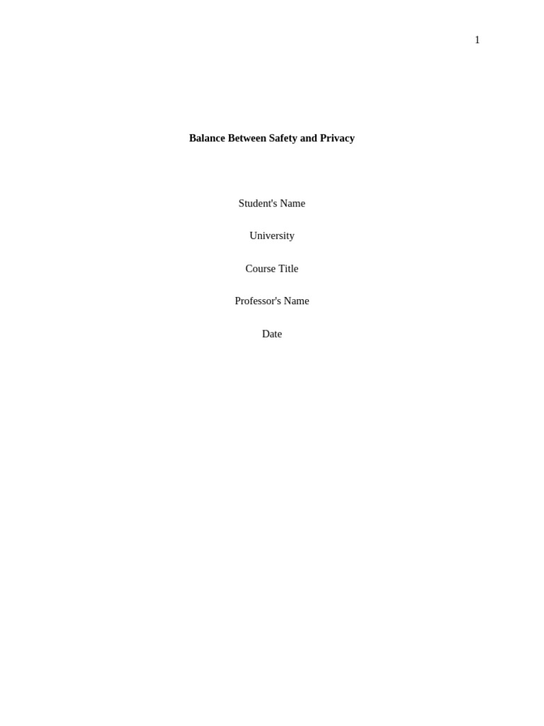 Balance Between Safety and Privacy | PDF | Transportation Security ...
