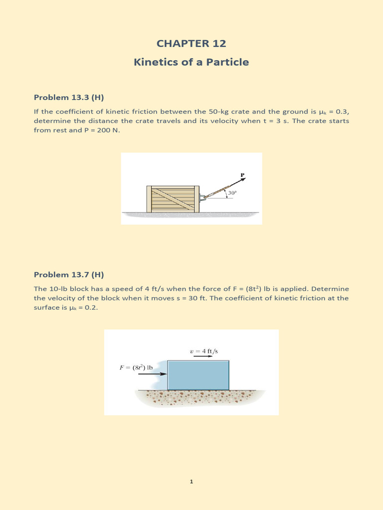 Chapter 12 Problems | PDF | Friction | Force