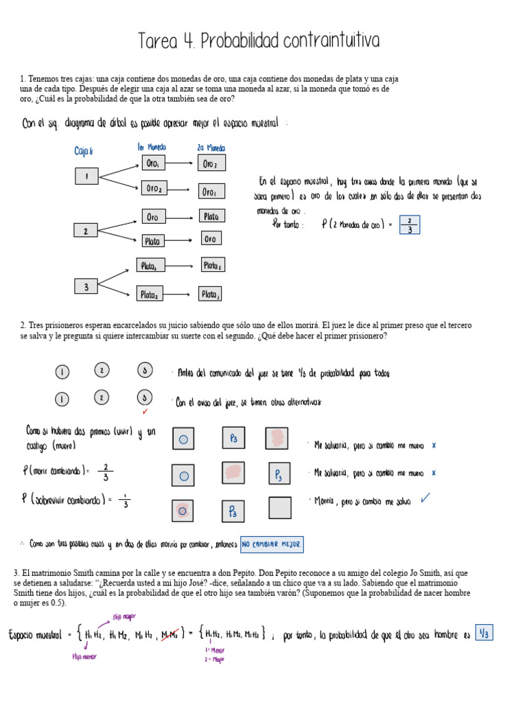 Tarea 4. Probabilidad Contraintuitiva | PDF