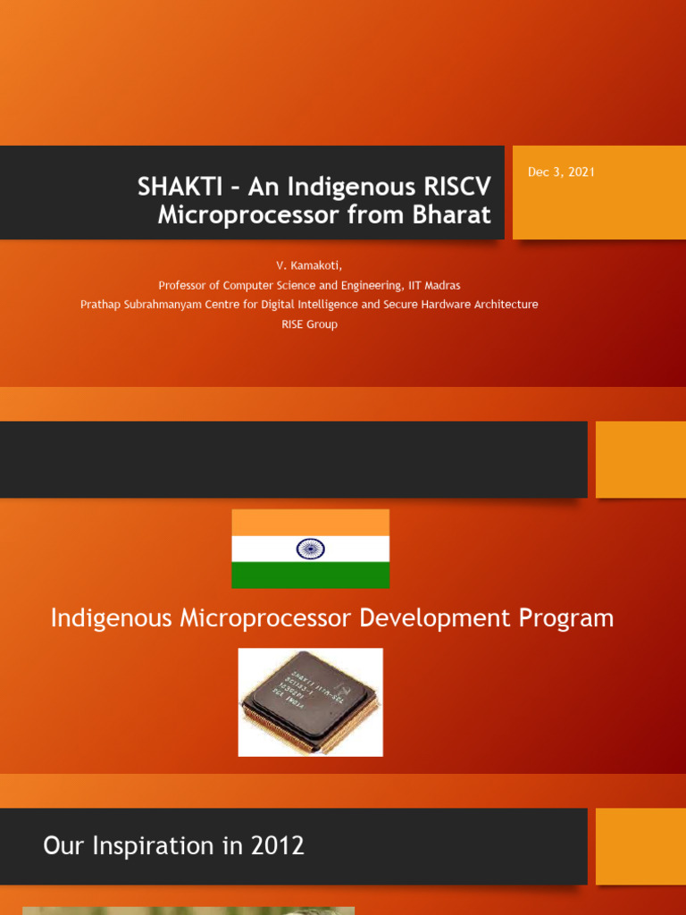 SHAKTI: India's Indigenous RISC-V Microprocessor | PDF | Computer ...