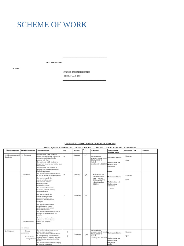 Basic Mathematics Form 2 | PDF | Trigonometry | Trigonometric Functions