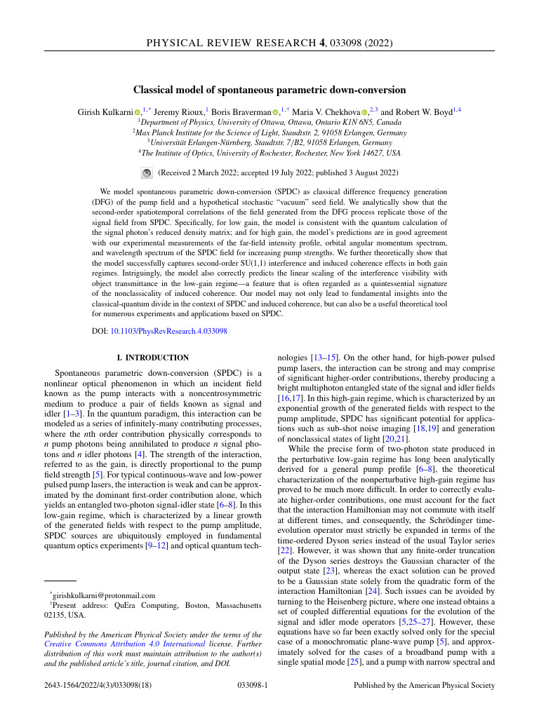 spdc-2022 | PDF | Nonlinear Optics | Coherence (Physics)