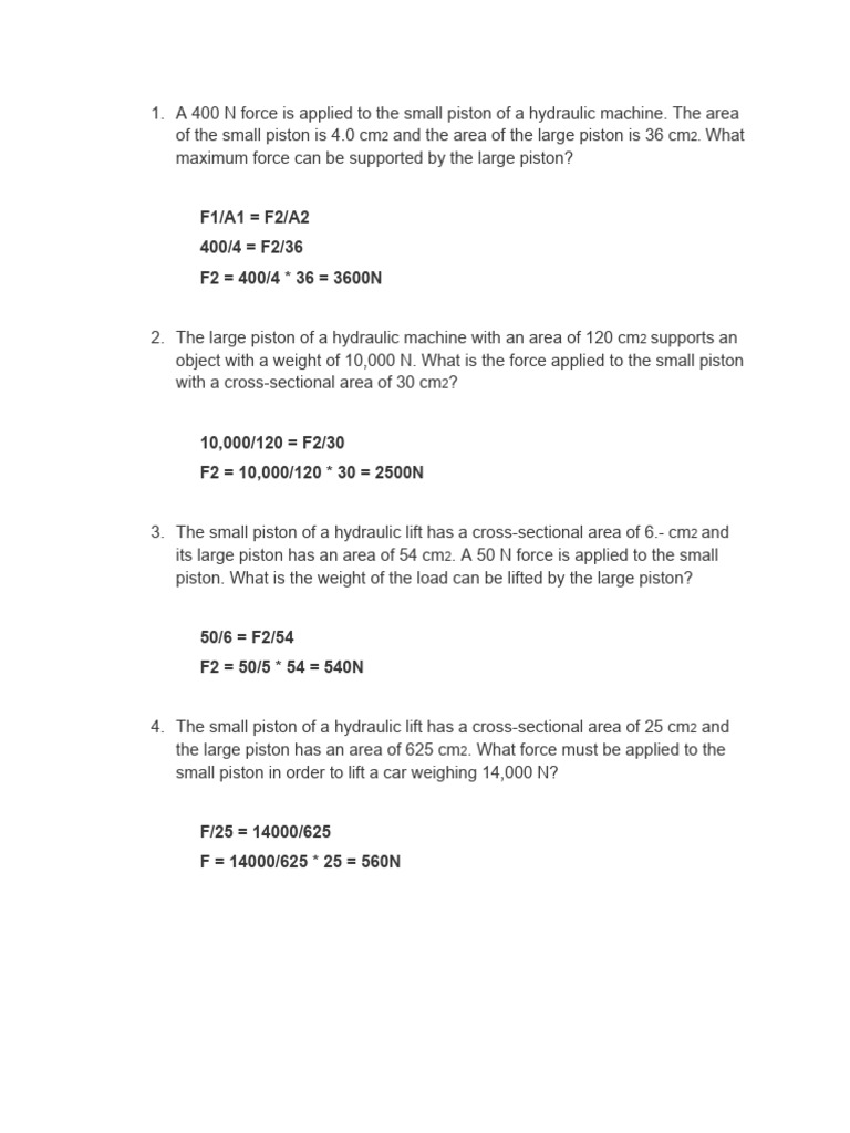 8.2 - Practice - Pascal's Principle | PDF