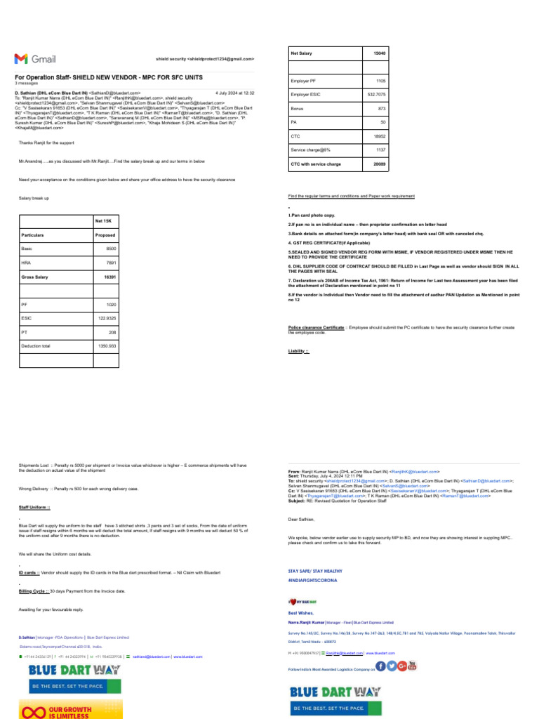 BLUEDART-For Operation Staff - SHIELD NEW VENDOR - MPC FOR SFC UNITS ...
