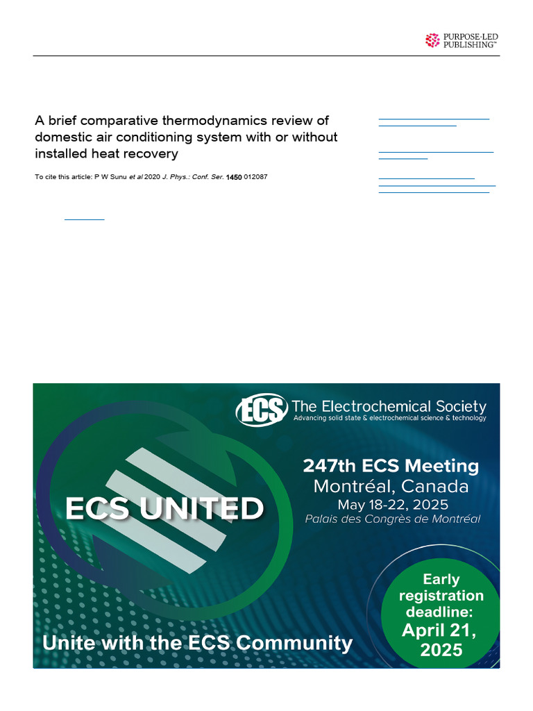 Sunu 2020 J. Phys. Conf. Ser. 1450 012087 | PDF | Air Conditioning ...