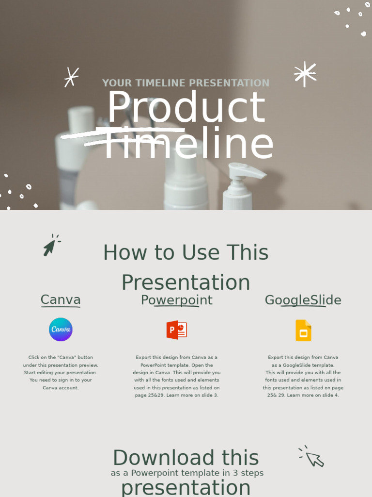 Soft Green and Beige Simple Doodles Product Timeline Presentation | PDF ...