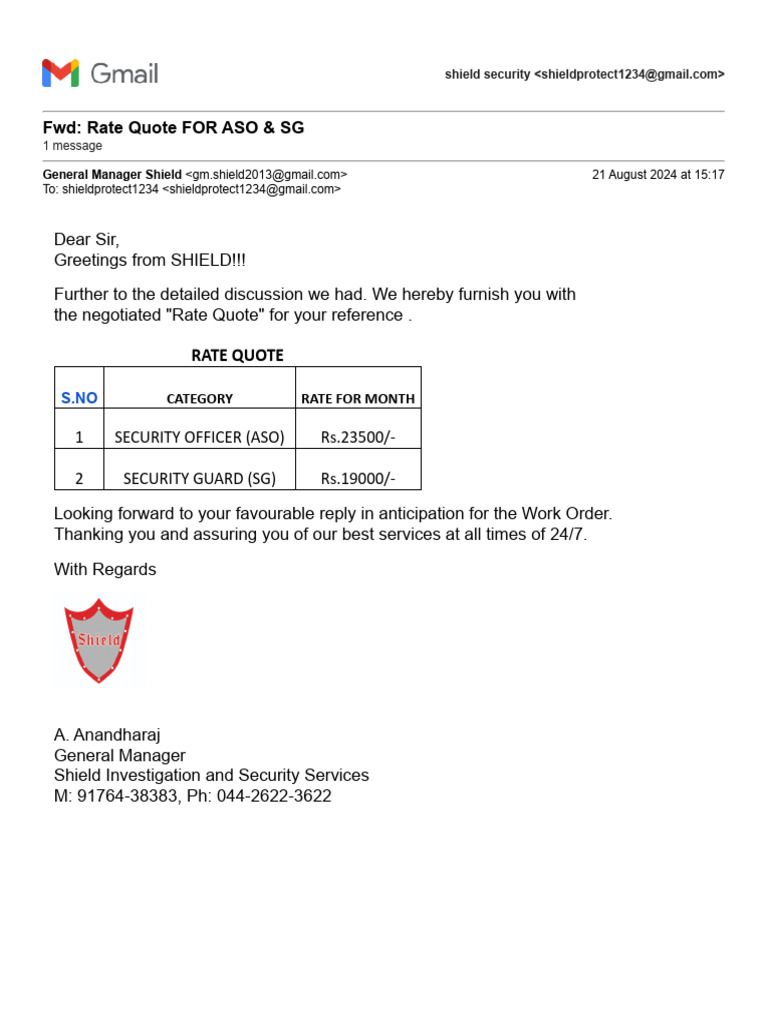 ED SIR Rate Quote FOR ASO & SG | PDF