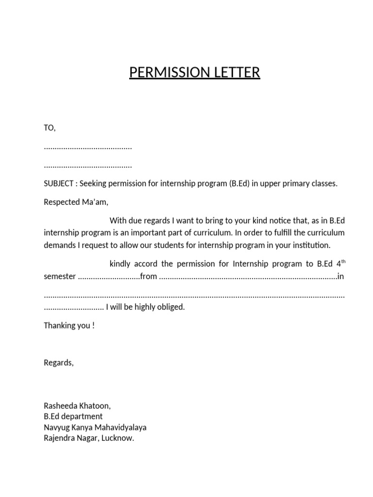 Permission Letter | PDF