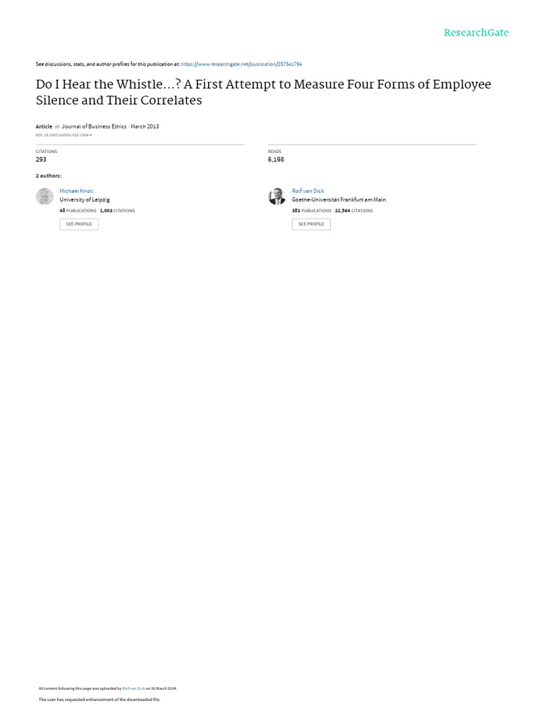 Measuring Employee Silence Forms | PDF | Motivation | Motivational
