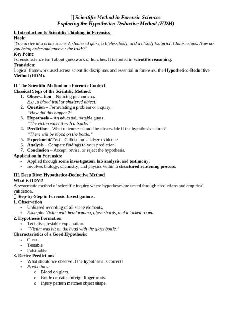 Scientific Method in Forensic Sciences | PDF | Scientific Method ...