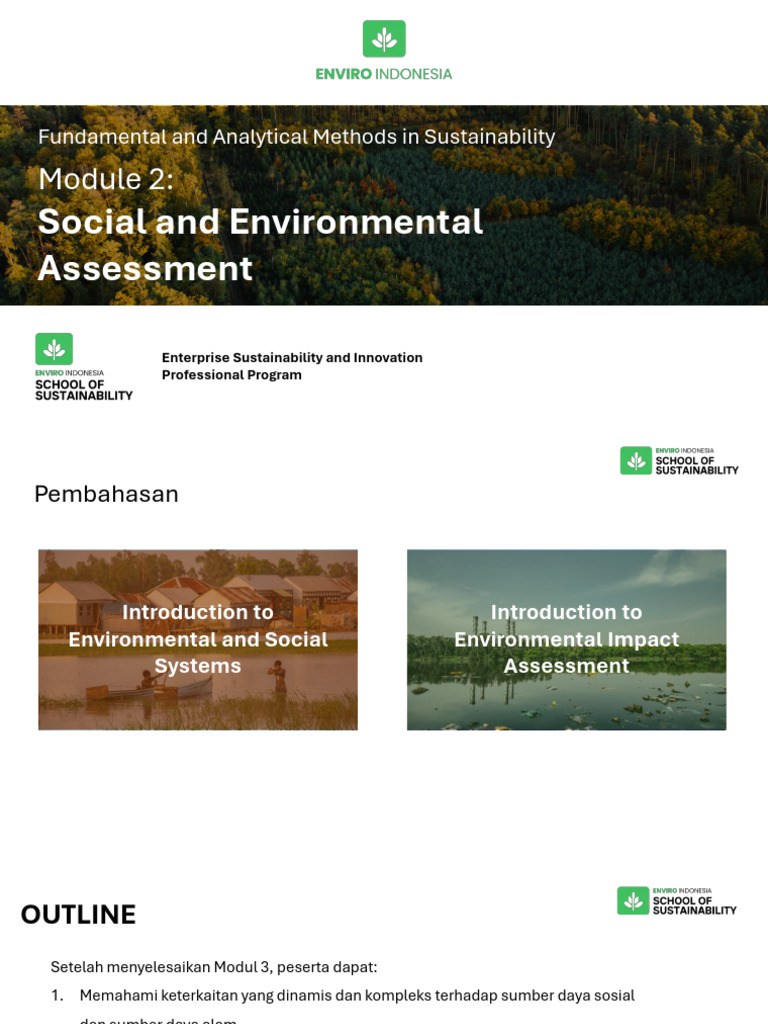 Materi Module 3 - Social and Environmental Assessment - PDF - Kelas Fundamentals and Analytical ...