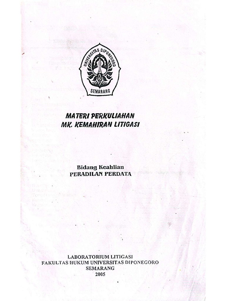 Modul Materi Perkuliahan Kemahiran Litigasi | PDF
