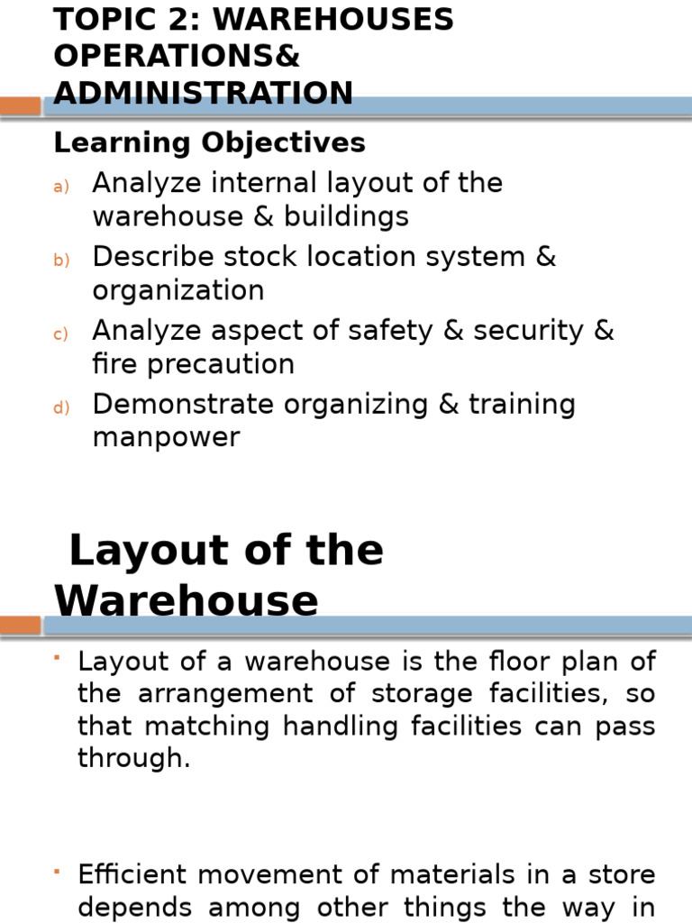 Cargo and Warehouse Management Topic 2 | PDF | Warehouse | Inventory