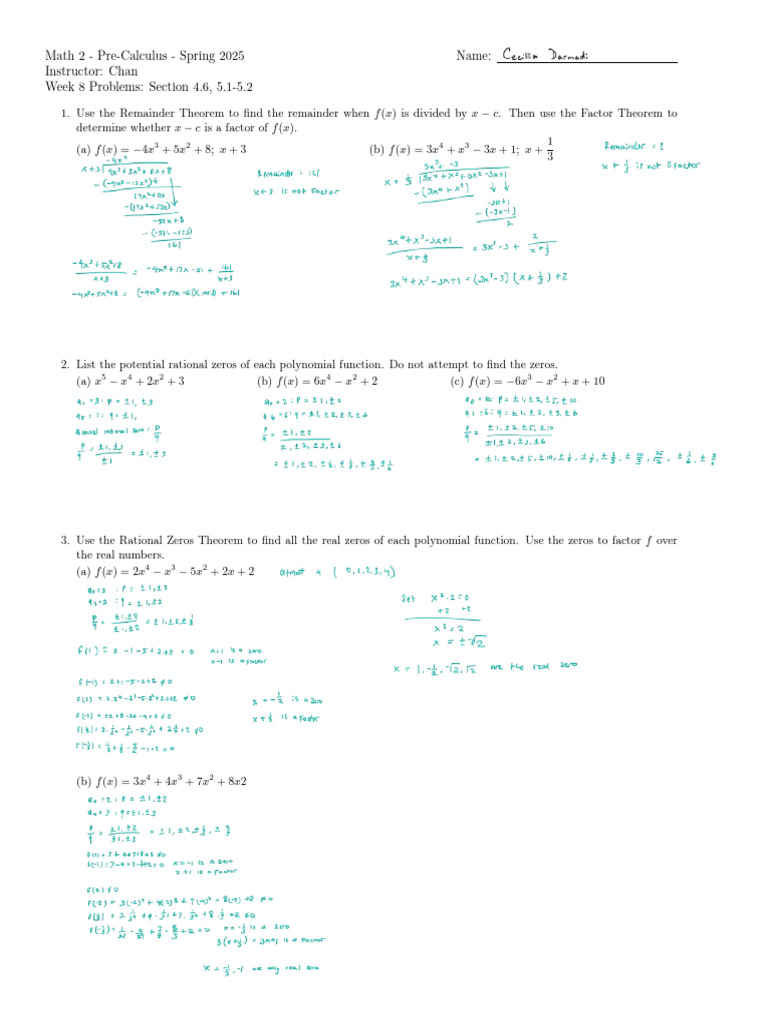 Week 8 Problems | PDF