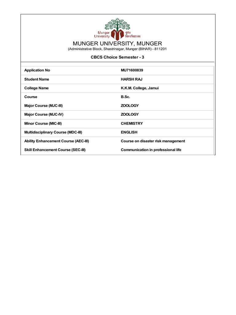 Cbcs Choice Student | PDF