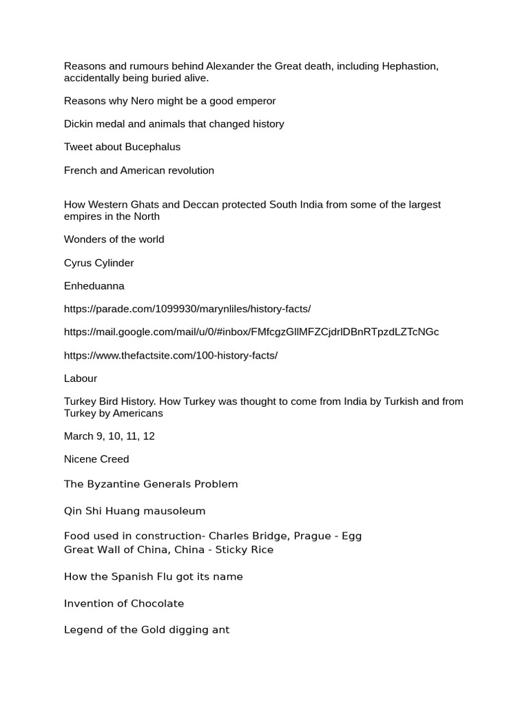 Historical Facts For Research Projects | PDF