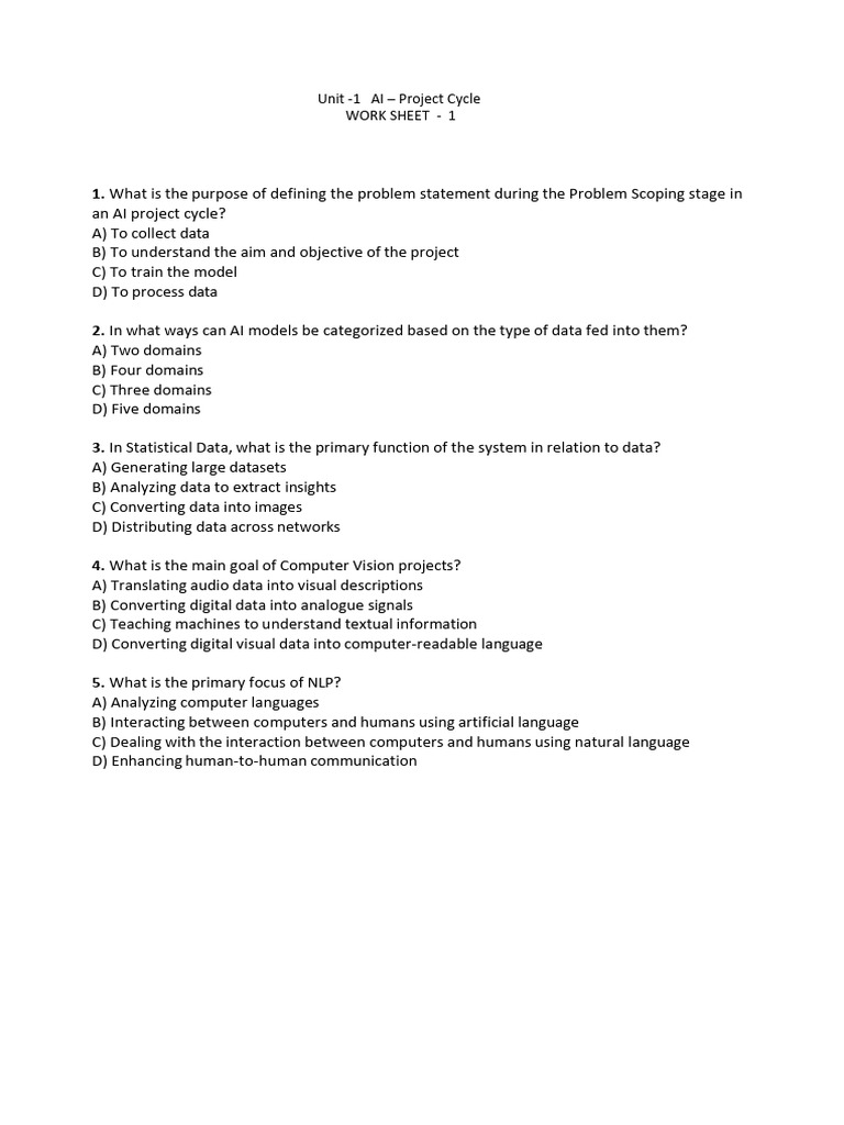 AI Project Cycle and Ethical Frameworks | PDF | Artificial Intelligence ...