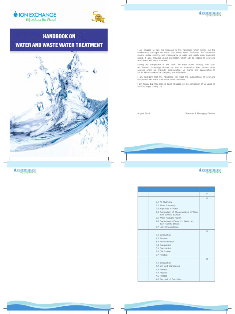 Handbook On Water and Waste Water Treatment 71 Pages | PDF | Water Purification | Ph