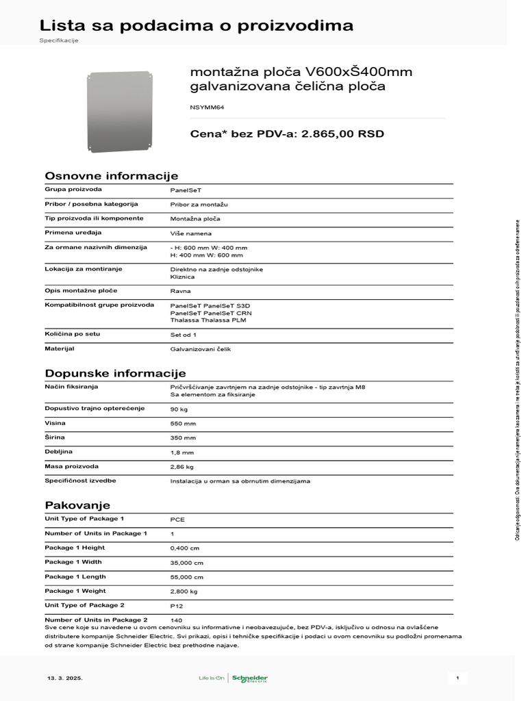 Schneider Electric - Spacial-CRN - NSYMM64 | PDF