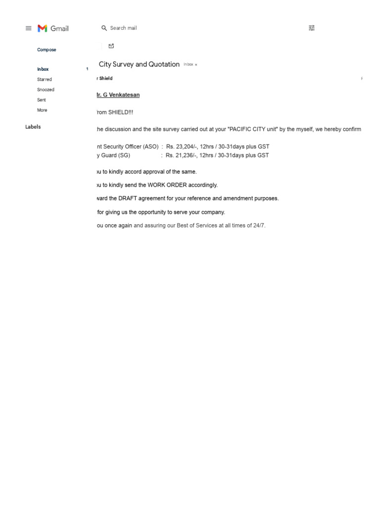 Reg_ Pacific City Survey and Quotation | PDF