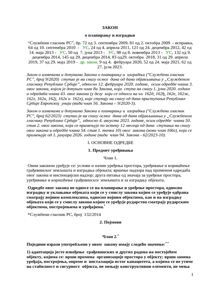 02.2025 Zakon o Planiranju I Izgradnji | PDF