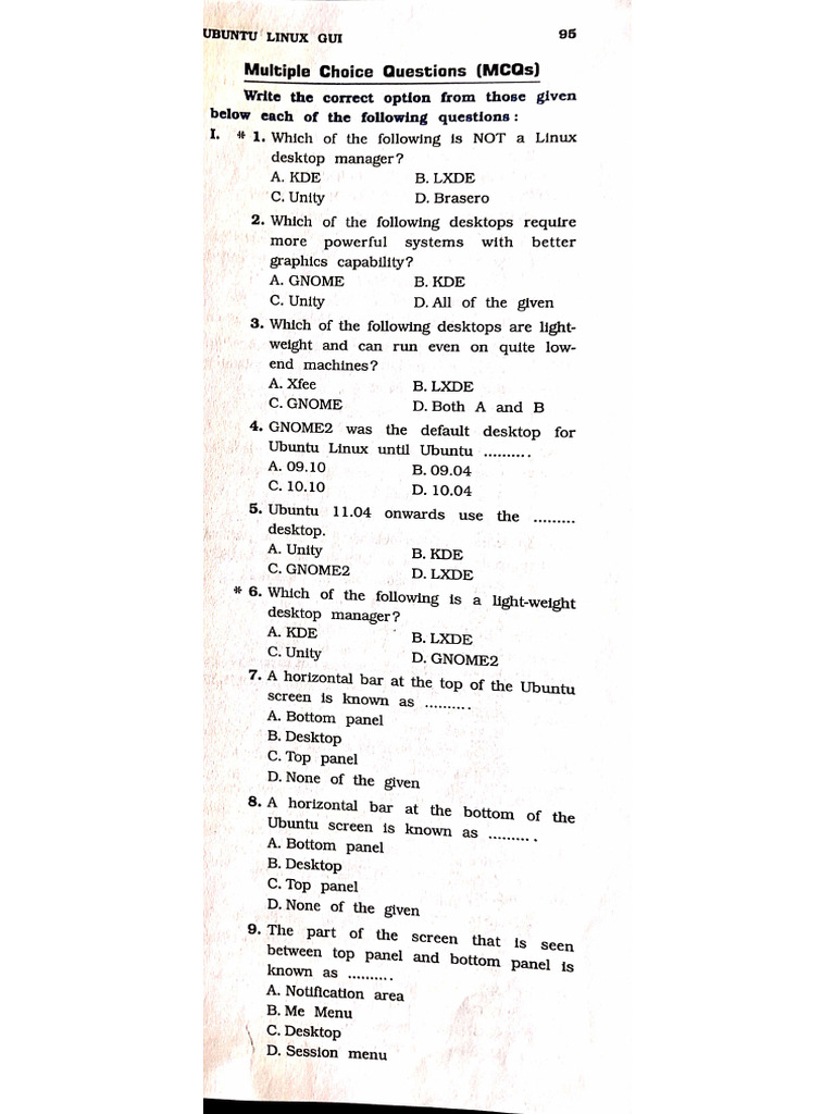 STD 9 Chap 7 Introduction To Ubuntu Linux GUI | PDF