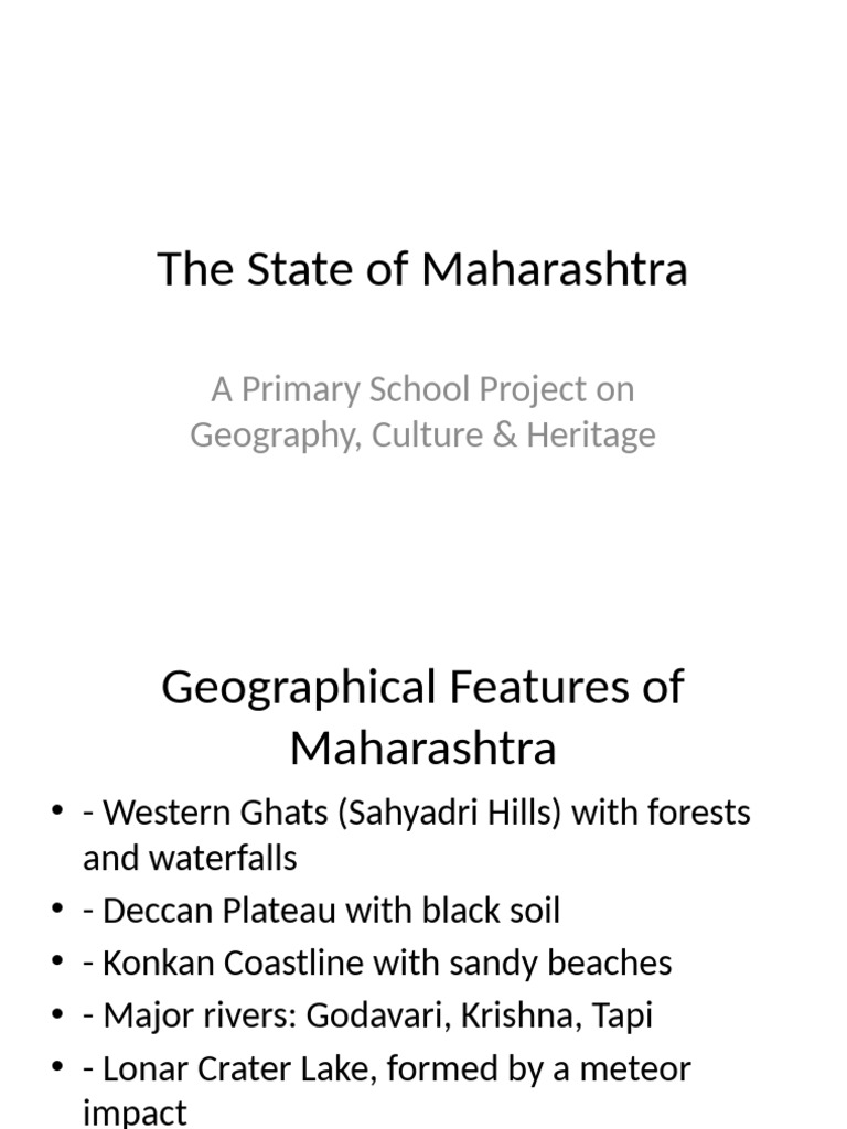 Maharashtra: Geography and Culture Overview | PDF