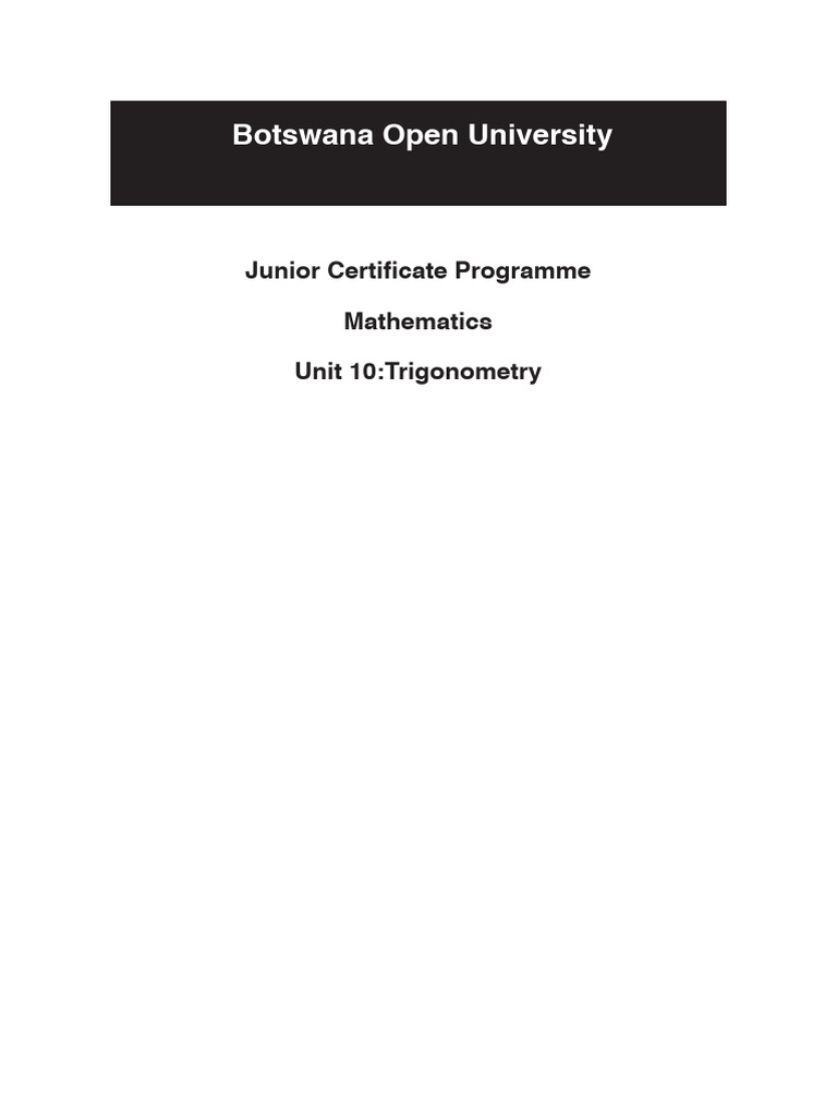 Unit 10 Trigonometry | PDF | Trigonometry | Trigonometric Functions