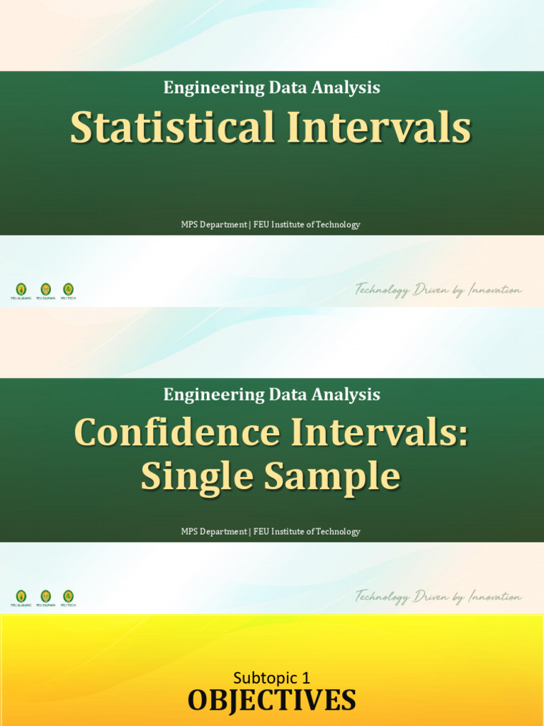 MTPDF7 Statistical Intervals | PDF | Sample Size Determination | Confidence Interval