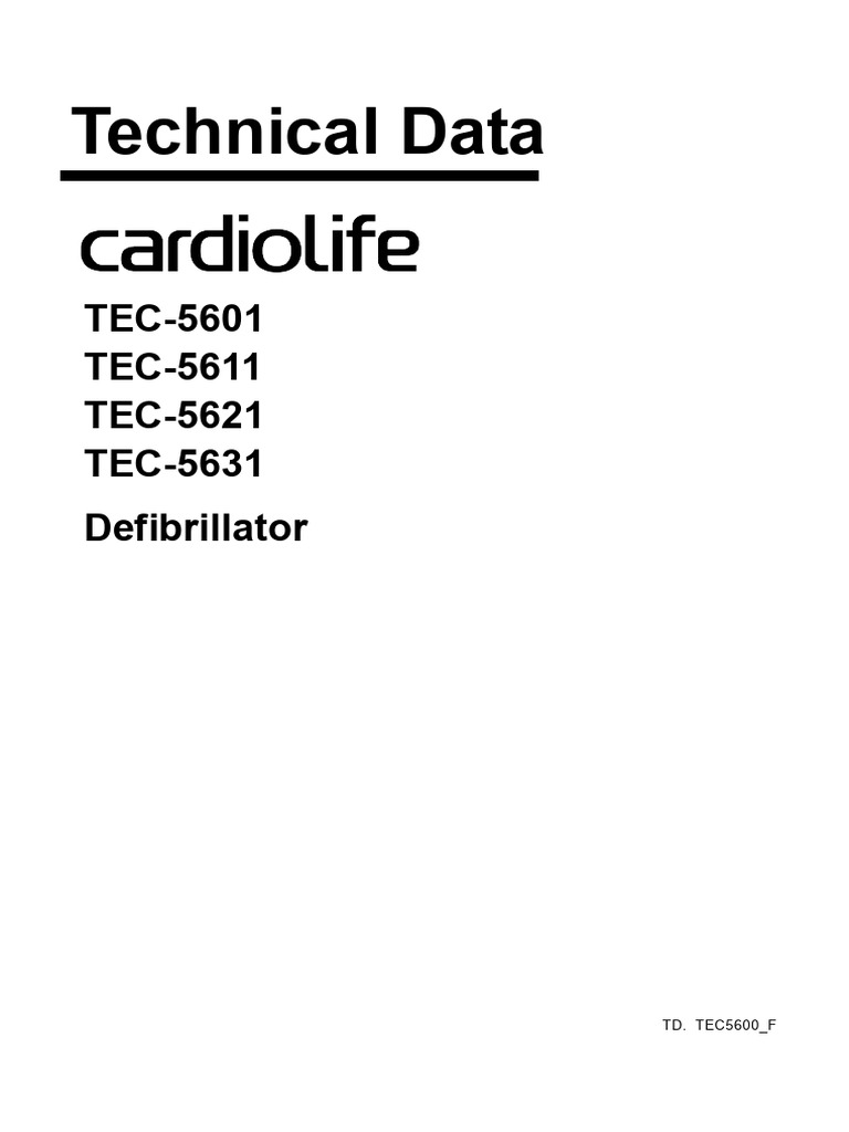 TEC-5600 Series Defibrillator Overview | PDF | Electrical Engineering ...