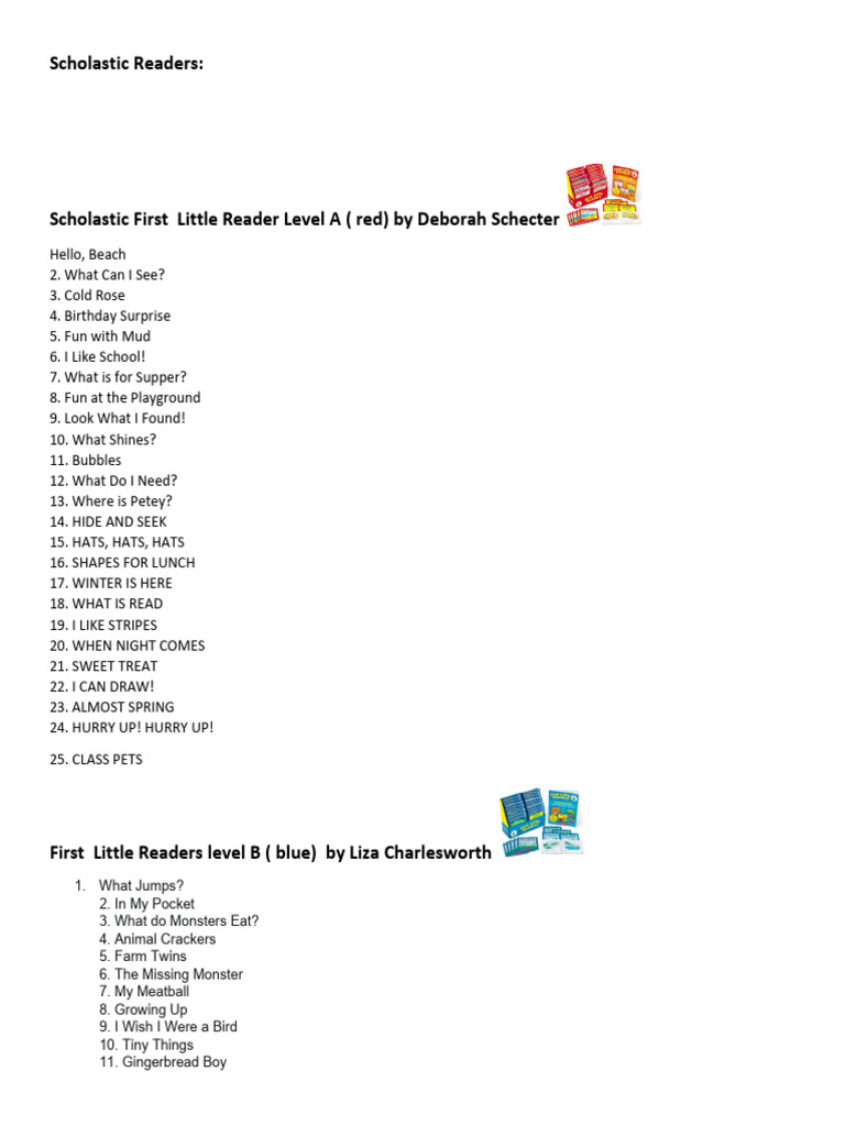 Scholastic Leveled Reader Sets | PDF