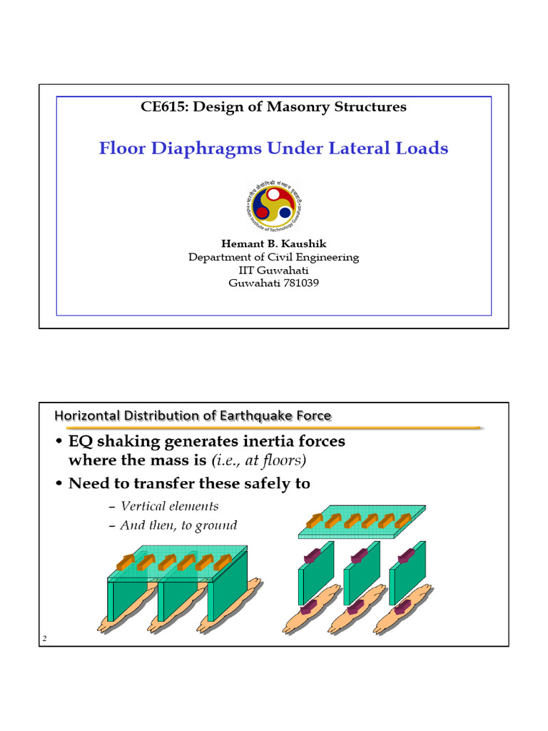CE615 L14 Flexible Floor Diaphragm | PDF | Beam (Structure) | Classical ...