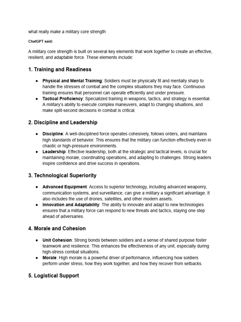 What Really Make A Military Core Strength | PDF | Military ...