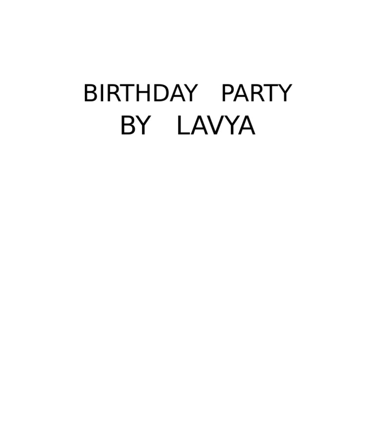 Birthday Party | PDF