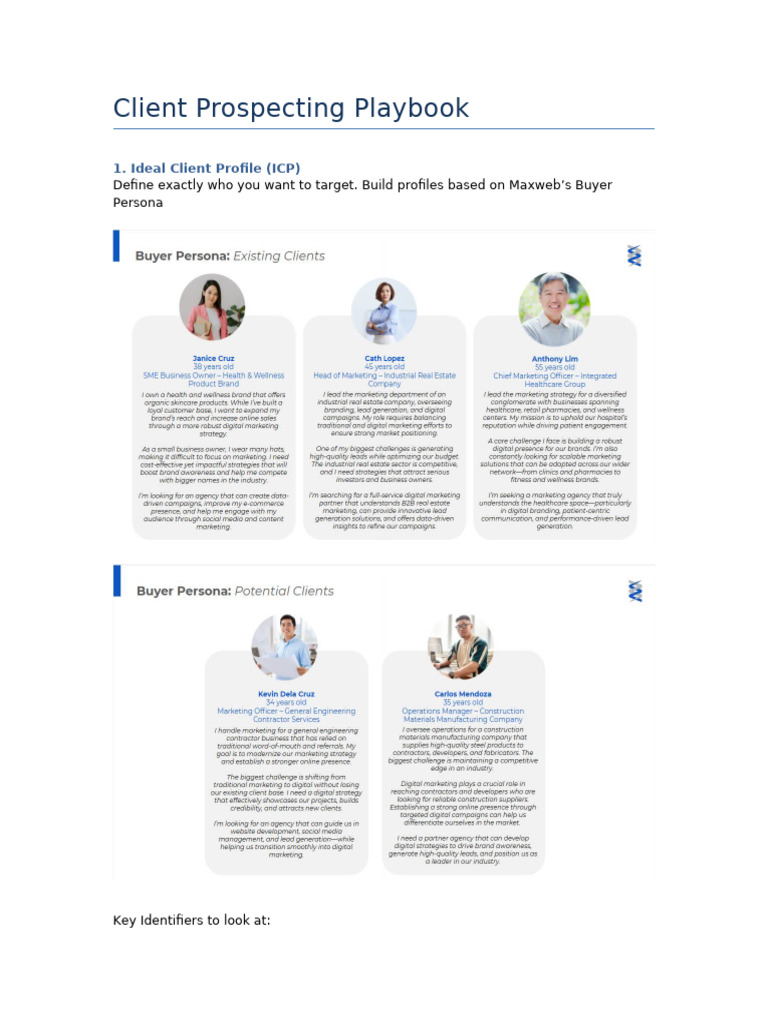 Updated Client Prospecting Playbook | PDF | Decision Making | Linked In