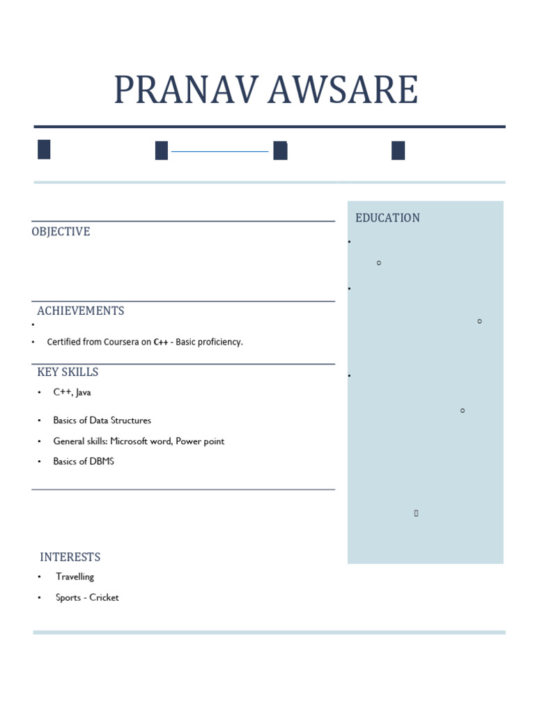 Pranav Awsare: Objective Education | PDF