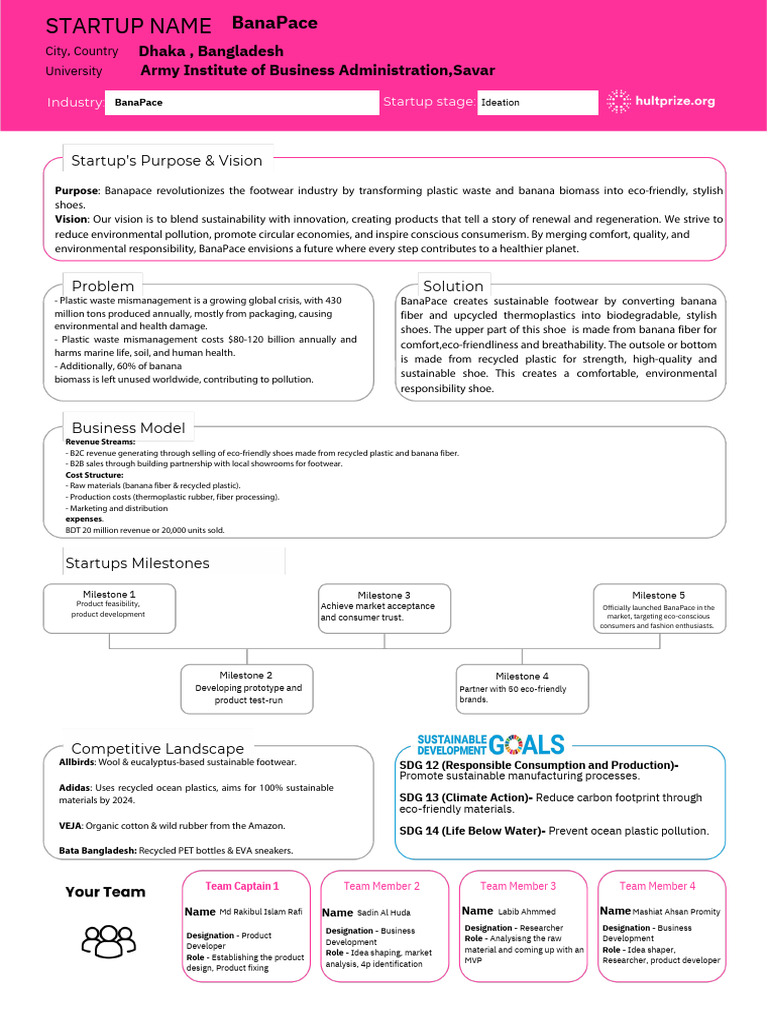 BanaPace One Pager PDF | PDF | Recycling | Plastic