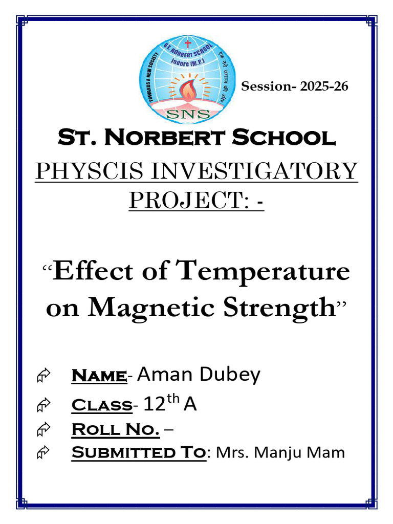 12th Physics Investigatory Project | PDF | Ferromagnetism | Magnetism