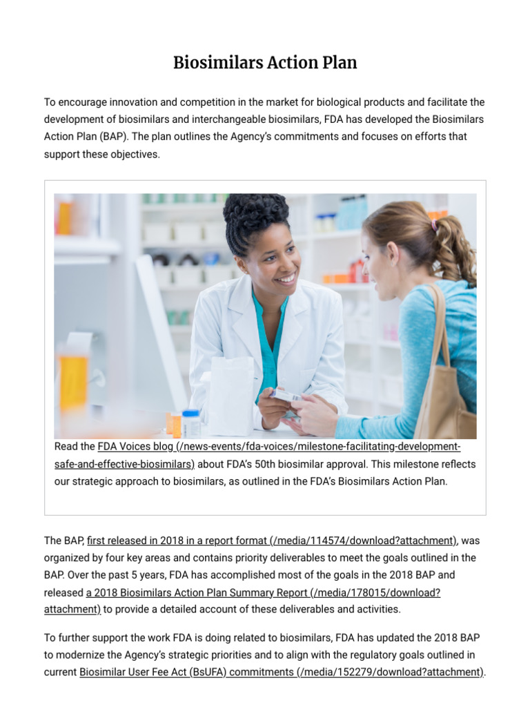 FDA's Updated Biosimilars Action Plan | PDF | Food And Drug Administration | Federal Trade ...