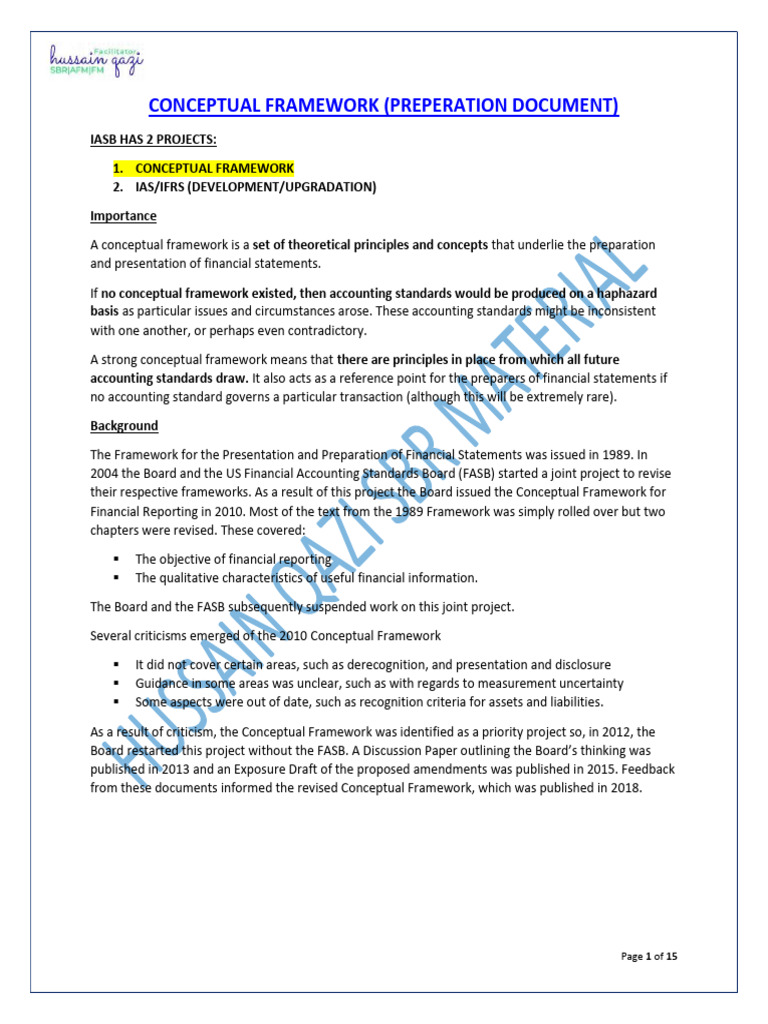 Conceptual Framework For Financial Reporting Pdf International