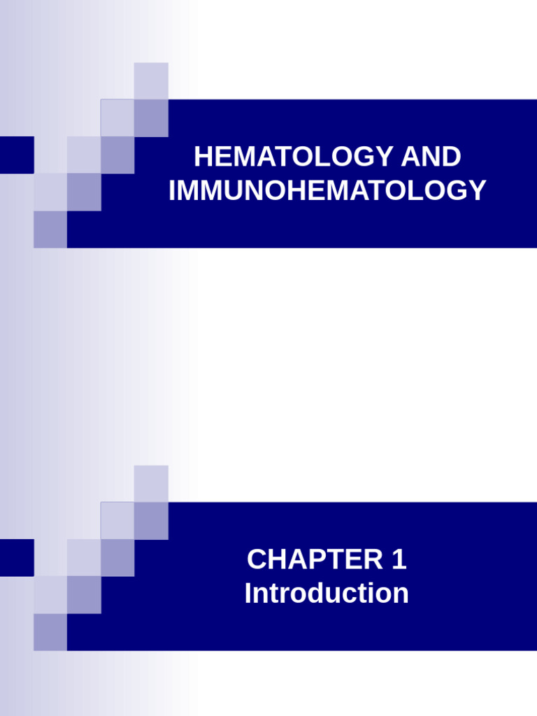 Hema I Chapter 1 - Introduction | PDF | Hematology | Medical Specialties