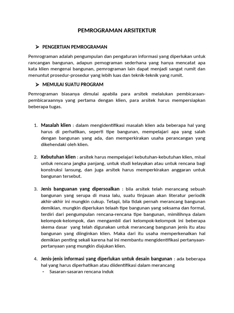 Pemrograman Arsitektur | PDF