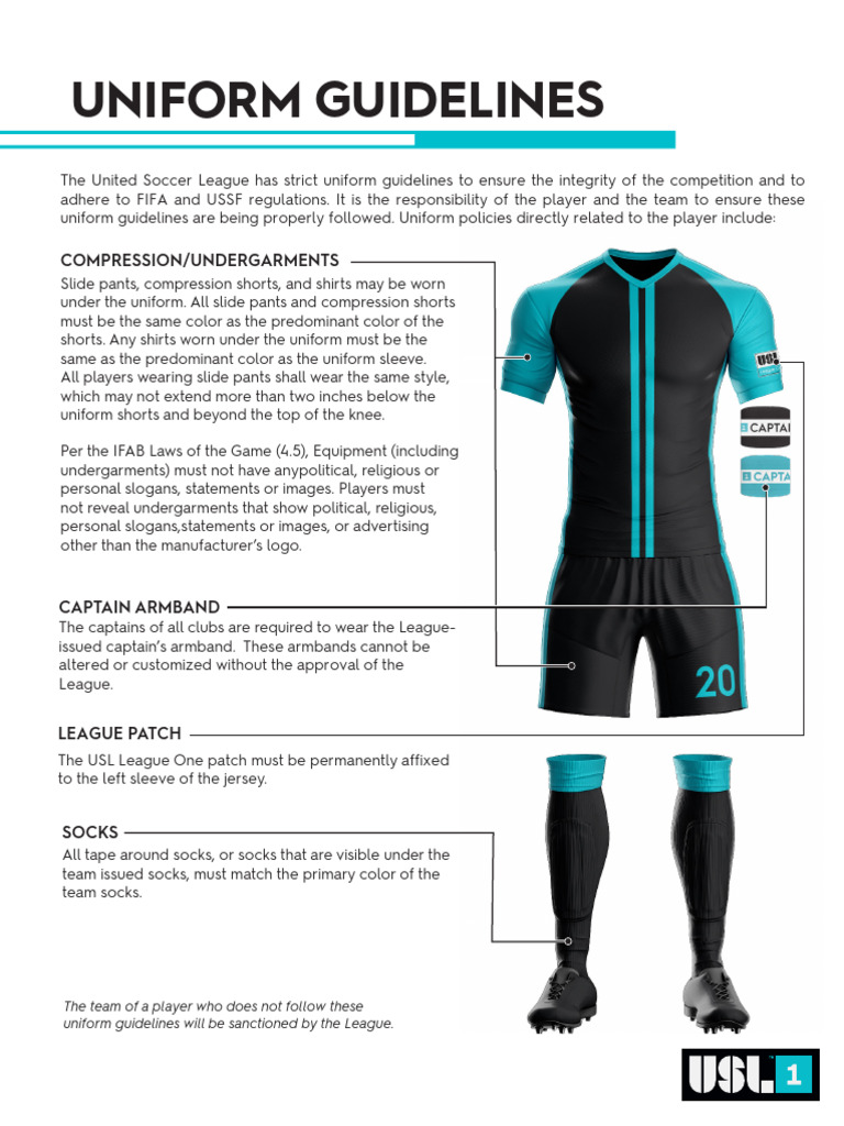 2024 USL League One - Uniform Policy | PDF | Trousers | Uniforms