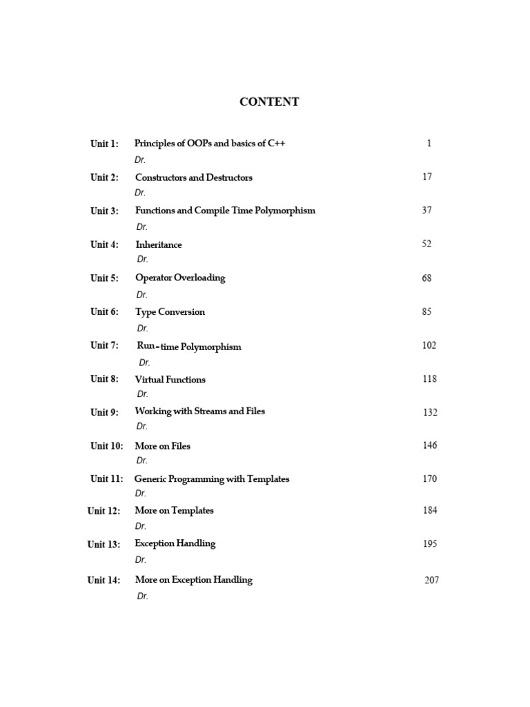 Content: Unit 1 | PDF | Object Oriented Programming | Constructor (Object Oriented Programming)