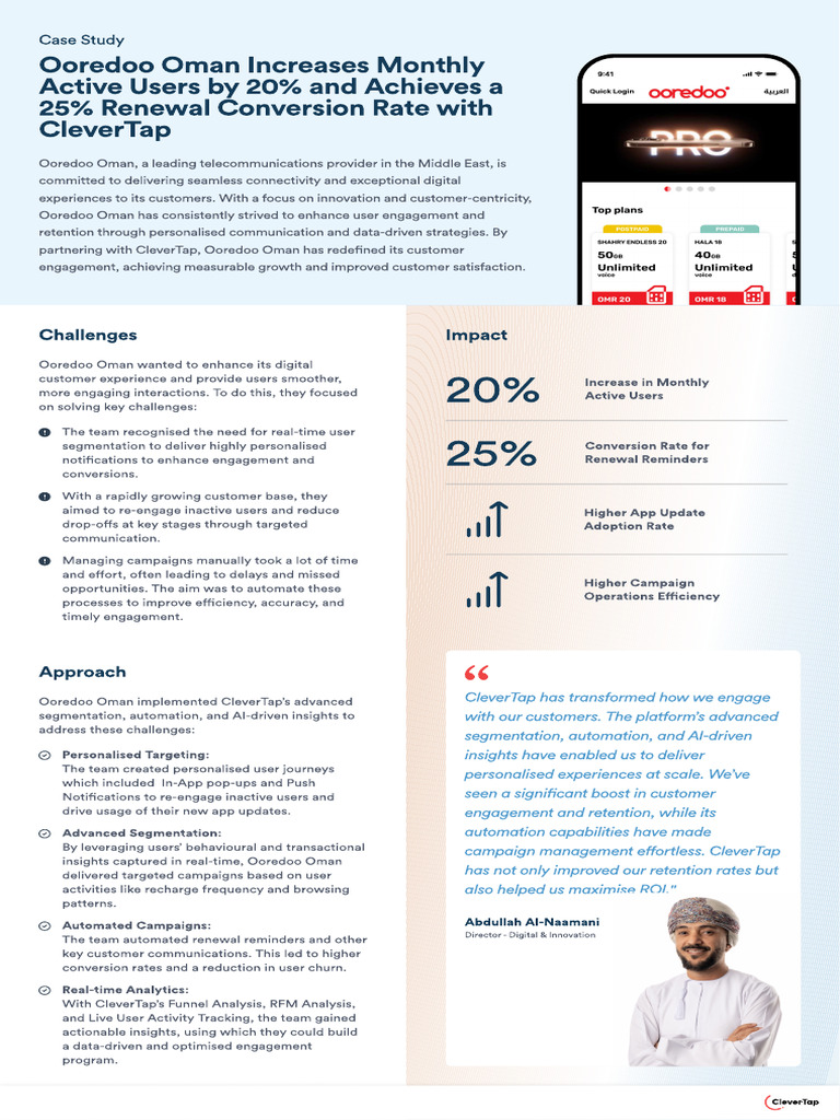 Ooredoo Oman CleverTap Case Study 2025 | PDF | Customer Experience | Computing