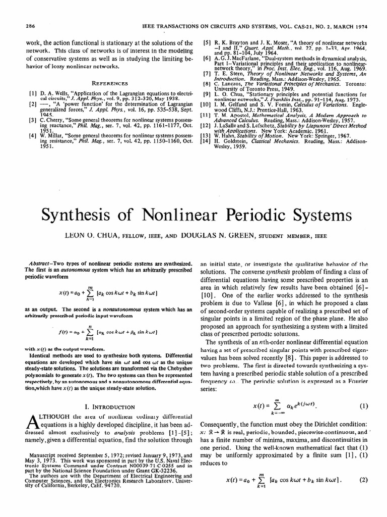 Synthesis of Nonlinear Periodic Systems | PDF | Nonlinear System | Equations